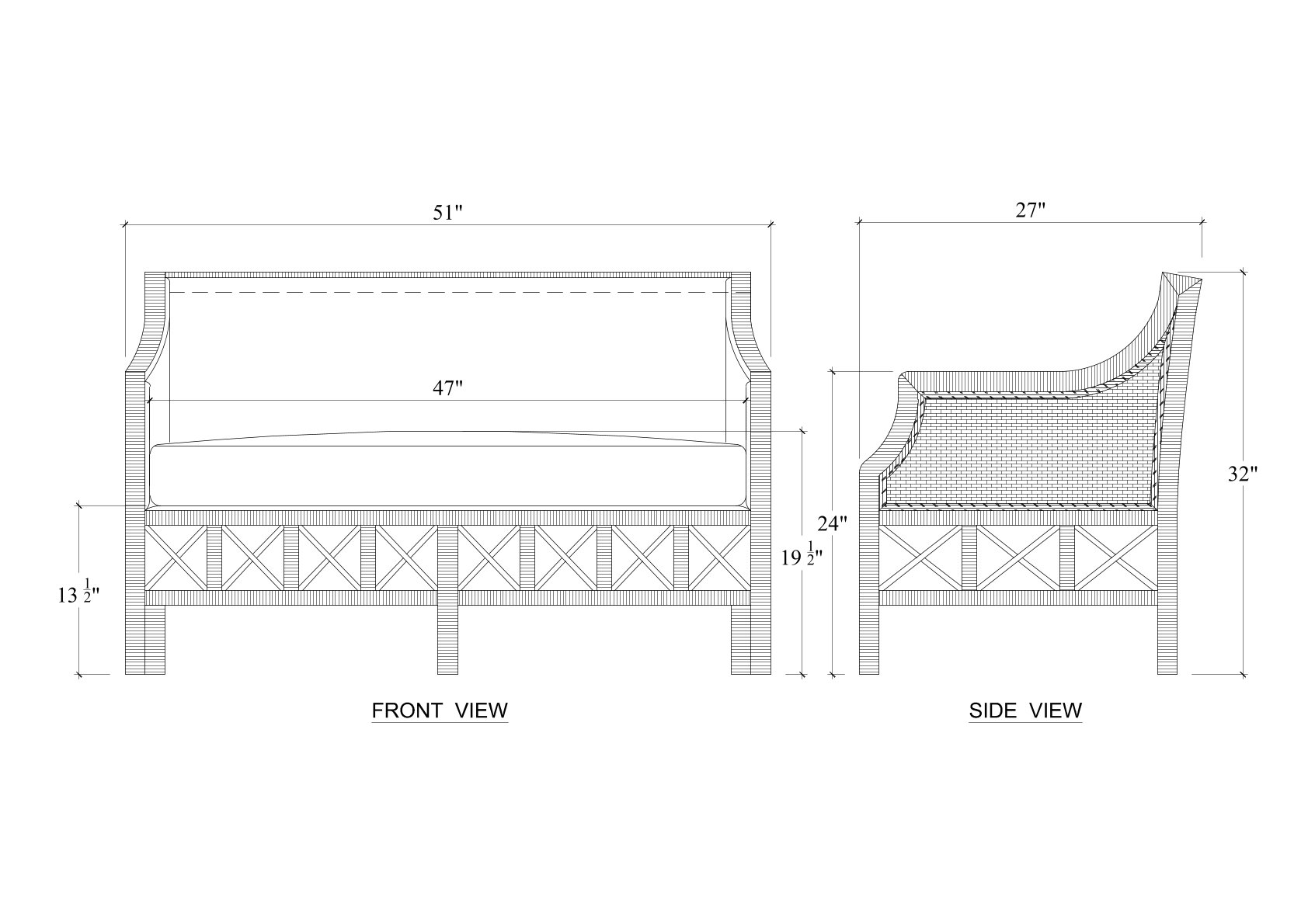 Rabana Rattan Loveseat