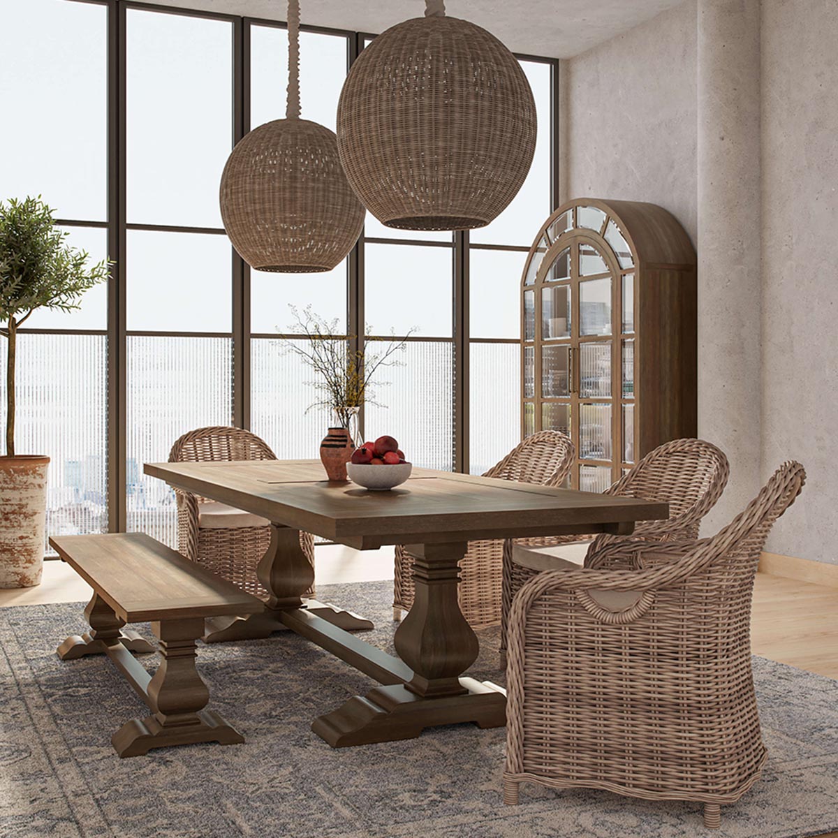 Trestle Round Dining Table